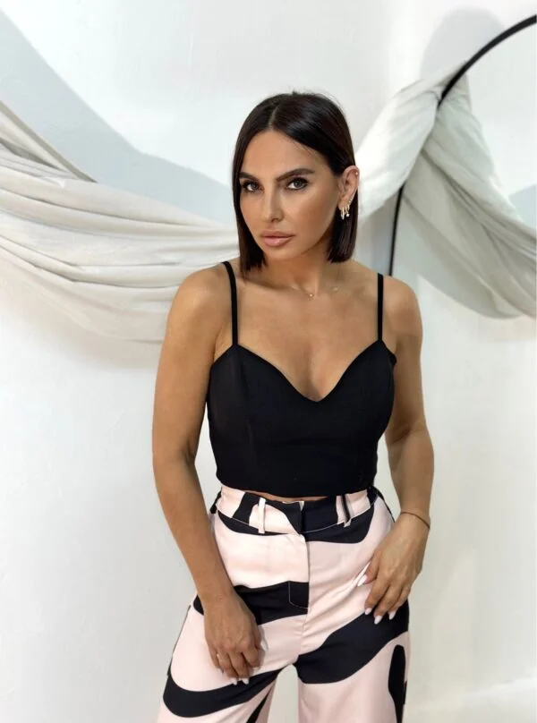 LARISA BLACK crop top korset