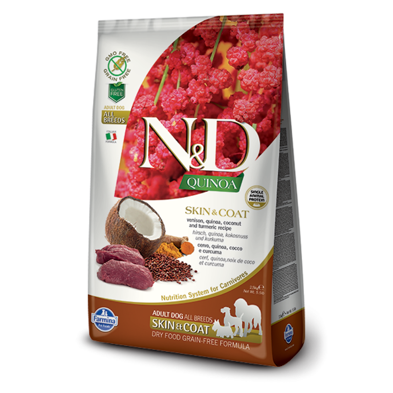 N&D Quinoa hrana za pse Medium&Maxi Skin&Coat - Vension 2.5kg