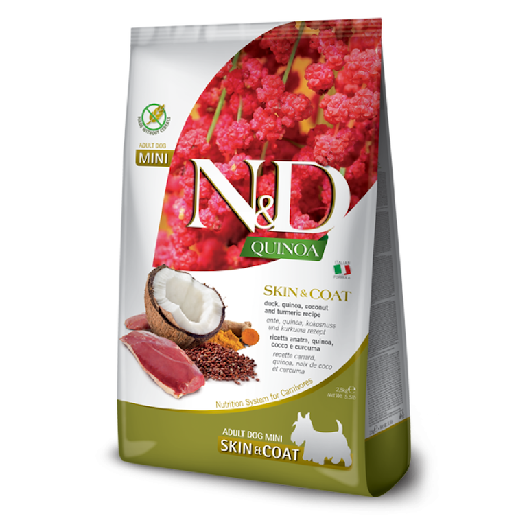 N&D Quinoa hrana za pse Mini Skin&Coat - Duck 2.5kg