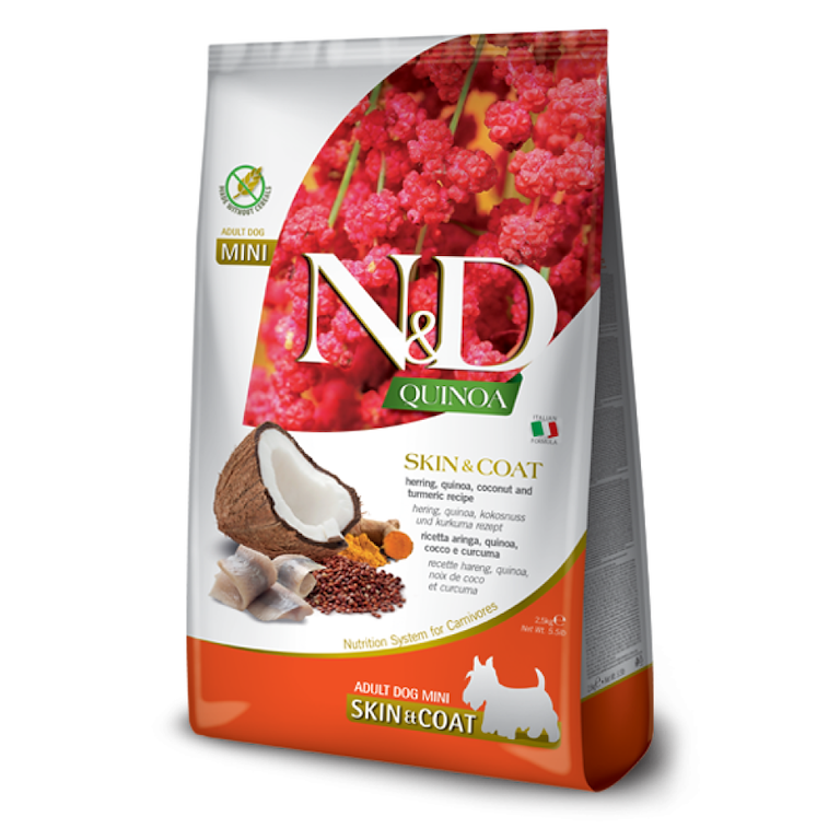 N&D Quinoa hrana za pse Mini Skin&Coat - Herring 2.5kg