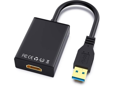 E-GREEN Adapter USB 3.0 (M) - HDMI (F) crni