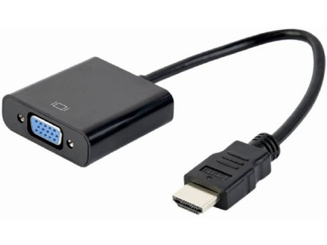 GEMBIRD HDMI to VGA adapter, HD15, M/F, 15cm, crni (A-HDMI-VGA-04)