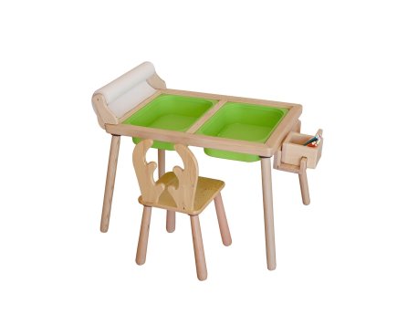 HANAH HOME Dečiji sto i stolica Roll and Chair Green