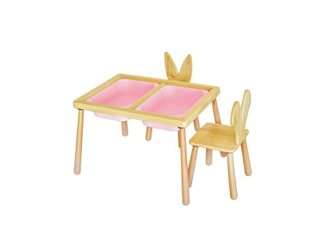 HANAH HOME Dečiji sto i stolice Table and 2 Chairs Pink