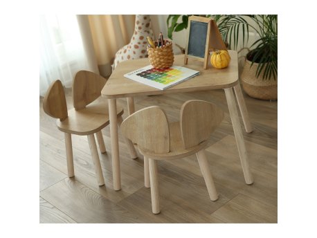 HANAH HOME Dečiji sto i stolice Mickey Two Chair Set Brown