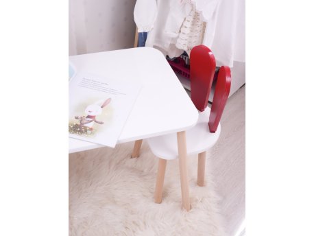 HANAH HOME Dečiji sto i stolica Bunny One Chair Set Red White