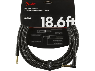 Fender PRIBOR Deluxe Series Tweed Instrument Cables Black Tweed 18.6 FT