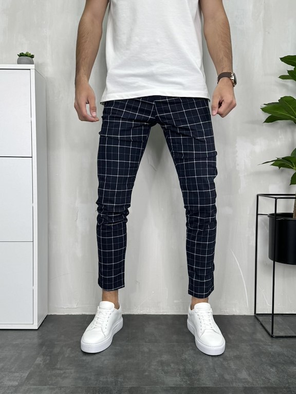 Muške karirane pantalone DJP 4015