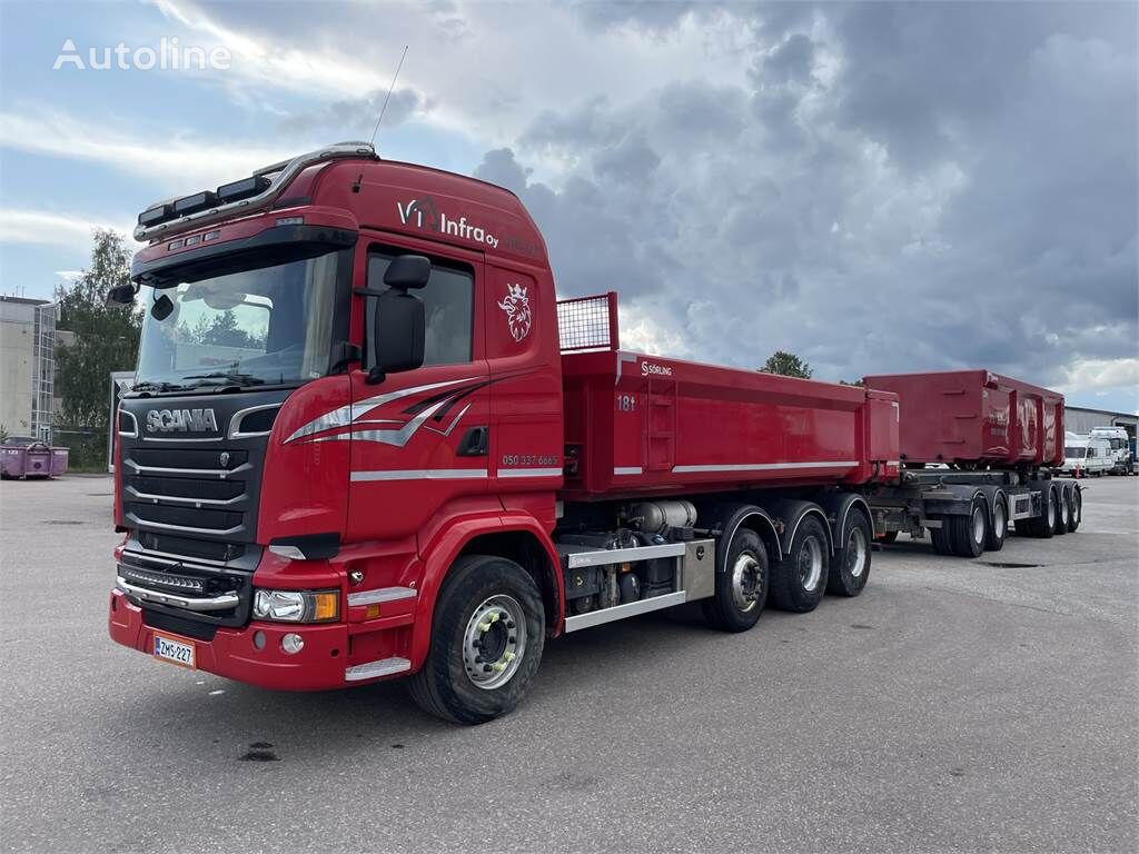 Scania R730 8x4, 76 tonninen automaattikas.yhdistelmä kiper