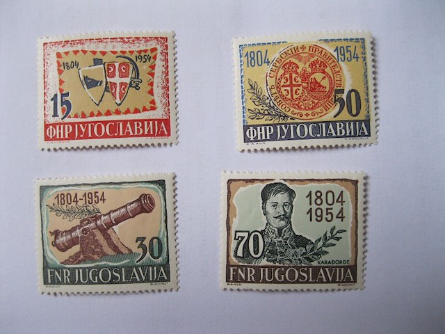 FNRJ 1954., 150 god I srpskog ustanka, MNH, Š-1087-1090