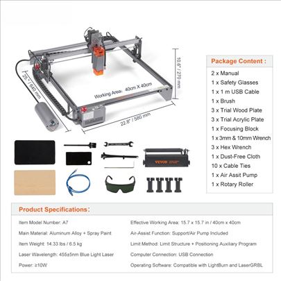 Laserski graver 10W CNC