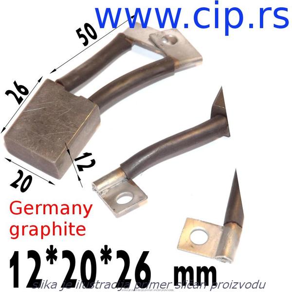 ČETKICA 12X20X26 CU P30 S8F12603D1 BAKARISANA ELEKTRO POKRETAČ ALNASE