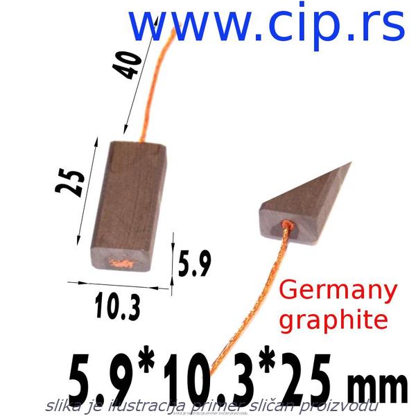 ČETKICA 5.9X10.3X25 S9F26 REG 259 P106 PUMPA ZA VODU SLOBODA NEMAČKI G