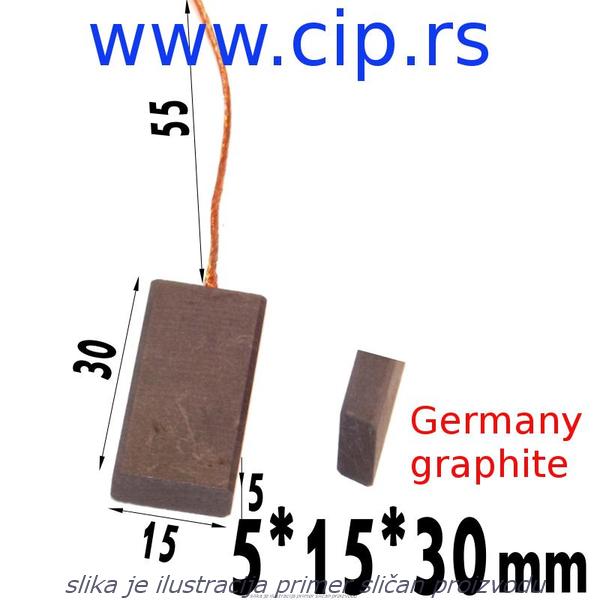 ČETKICA 5X15X30 S8F91 M01-82 R82 VEŠ MAŠINA NEMAČKI GRAFIT CENA JE ZA