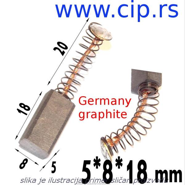 ČETKICA 5X8X18 M01-33 R33 BOSCH GBH2 NEMAČKI GRAFIT CENA JE ZA 1 KOMAD