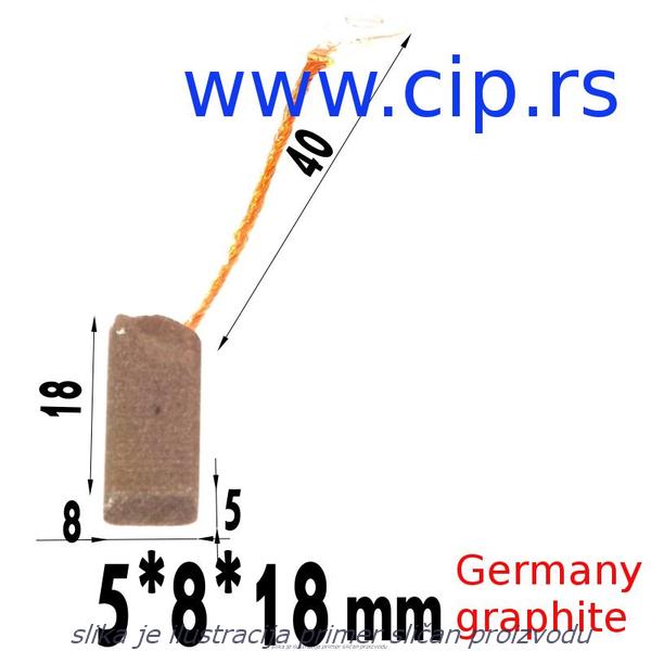 ČETKICA 5X8X18602D44 M01-121 R121 PHIOLENT NEMAČKI GRAFIT CENA JE ZA 1