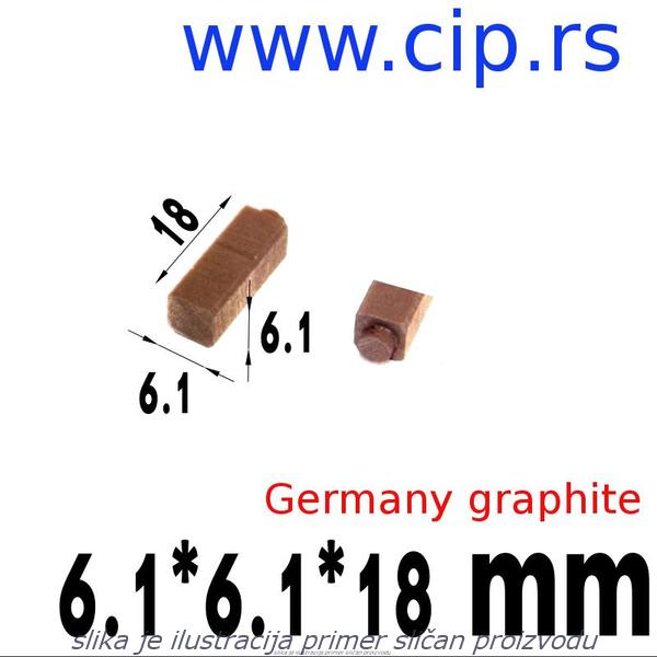 ČETKICA 6.1X6.1X18 P04 E4 USISIVAČ SLOBODA MINOR G A4 NEMAČKI GRAFIT C