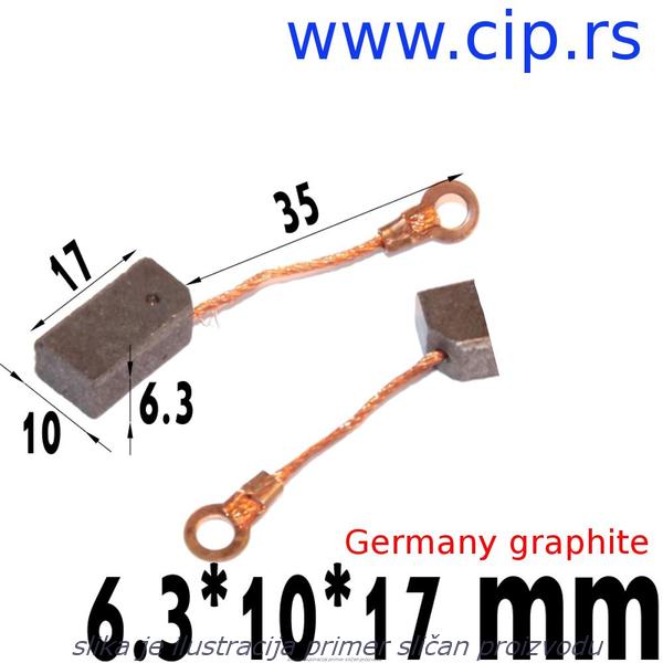 ČETKICA 6.3X10X17 P103 PUMPA KAMA3-5 NEMAČKI GRAFIT CENA JE ZA 1 KOMAD