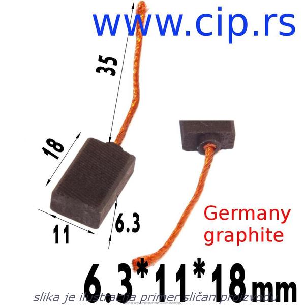 ČETKICA 6.3X11X18 MO1-86 R86 TESTERE ISKRA F15 NEMAČKI GRAFIT CENA JE