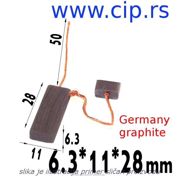 ČETKICA 6.3X11X28 M01-74-1 R74 ISKRA USISIVAČ 7G16 602D41 NEMAČKI GRA