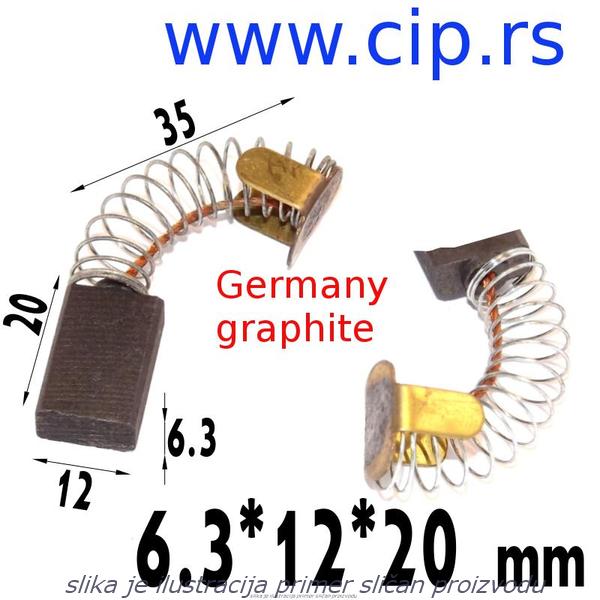 ČETKICA 6.3X12X20 M01-66 R66 HITACHI NEMAČKI GRAFIT CENA JE ZA 1 KOMAD