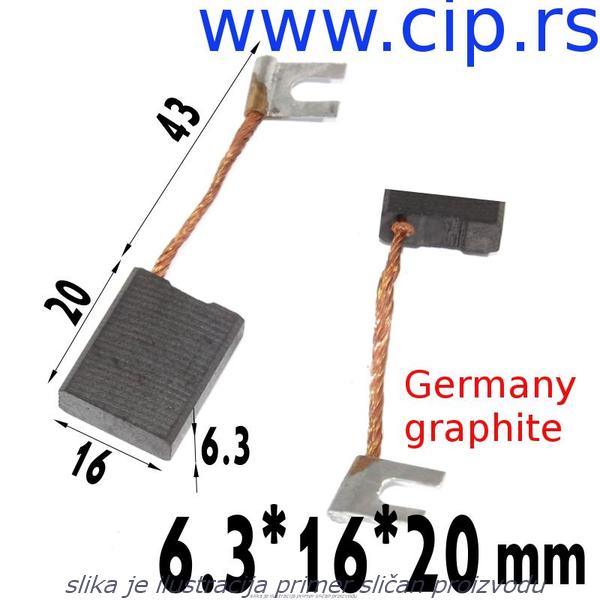 Četkica 6.3x16x20 p19 brusilica bosch s- a19 602d50 nemački grafit ce