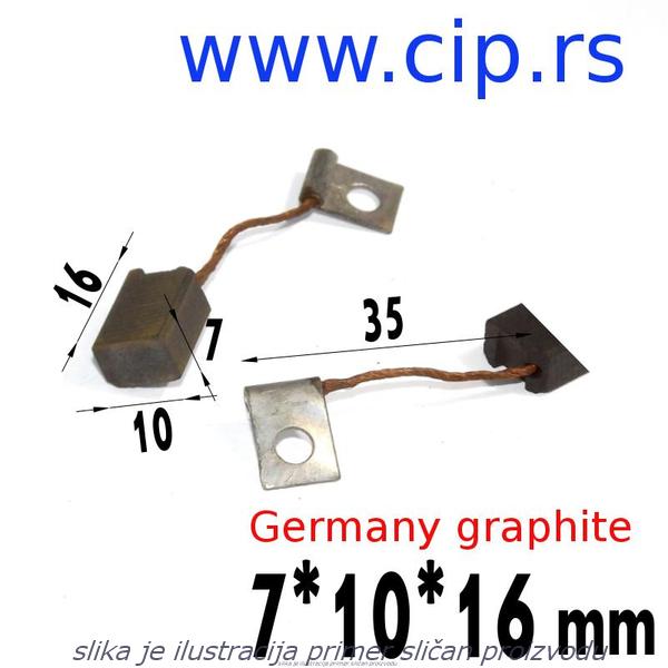 ČETKICA 7X10X16 P23 BRUSILICA ISKRA KB79A A23 NEMAČKI GRAFIT CENA JE Z