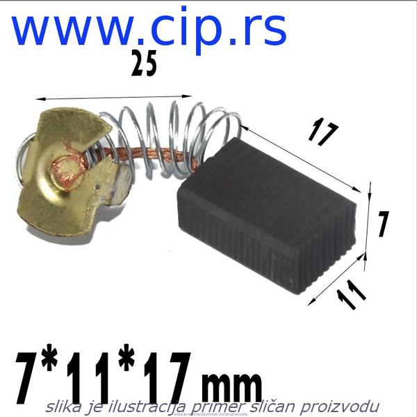 ČETKICA 7X11X17 M01-131 602D49 HITACHI NEMAČKI GRAFIT SR CENA JE ZA 1