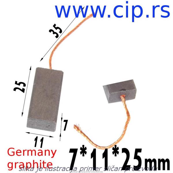 ČETKICA 7X11X25 FENOMAT EG8565CH F24603D37 NEMAČKI GRAFIT CENA JE ZA