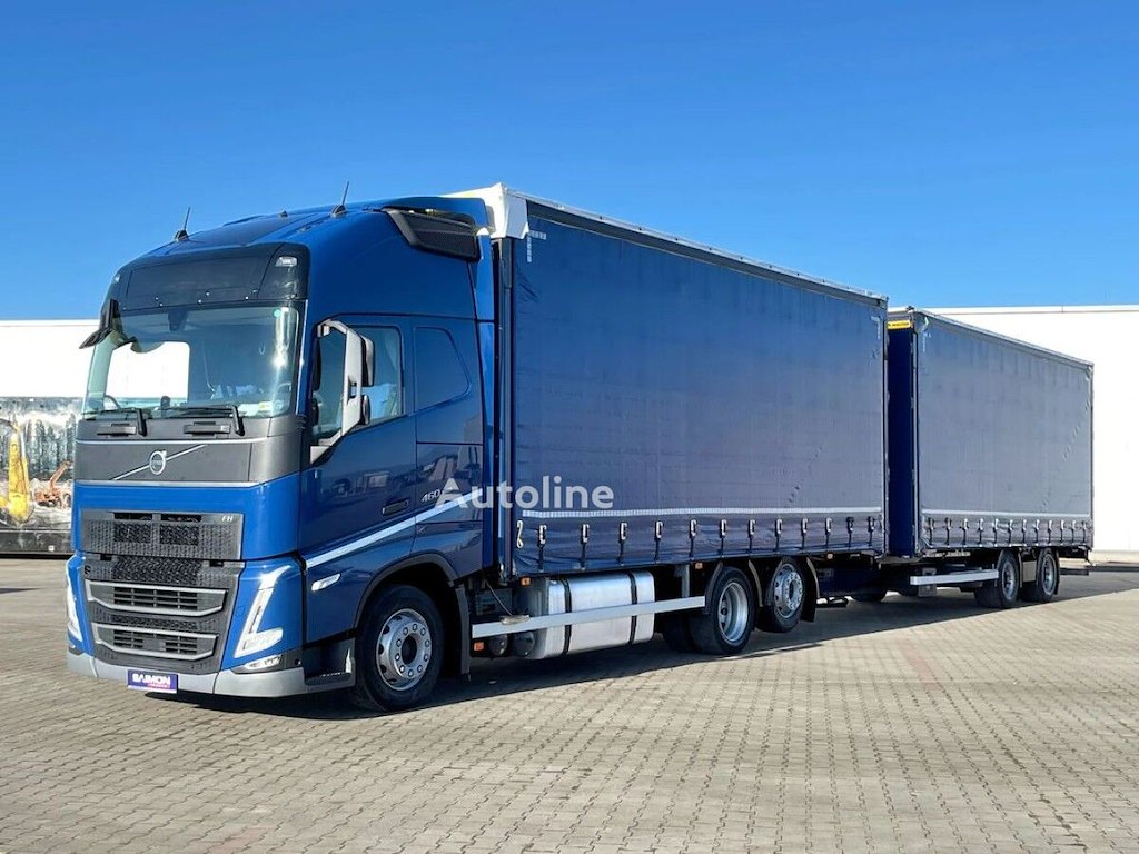 Volvo FH 460 / ZESTAW TANDEM 120M3 / PRZEJAZDOWY / SALON PL kamion sa klizna zavesa cerada + prikolica sa kliznom ceradom