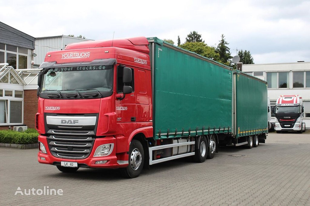 DAF XF 460 SC kamion sa klizna zavesa cerada + prikolica sa kliznom ceradom