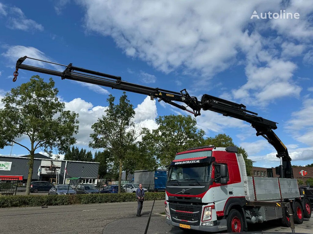 Volvo FM 12.460 8X4 PALFINGER PK53002 + FLY JIP AN REMOTE CONTROLE, LA kamion s ravnom platformom