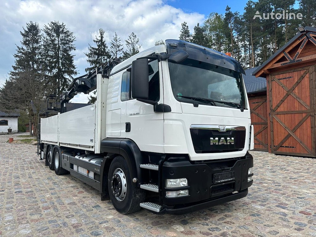 MAN TGS 28.480 HDS HIAB 166 XXL kamion s ravnom platformom