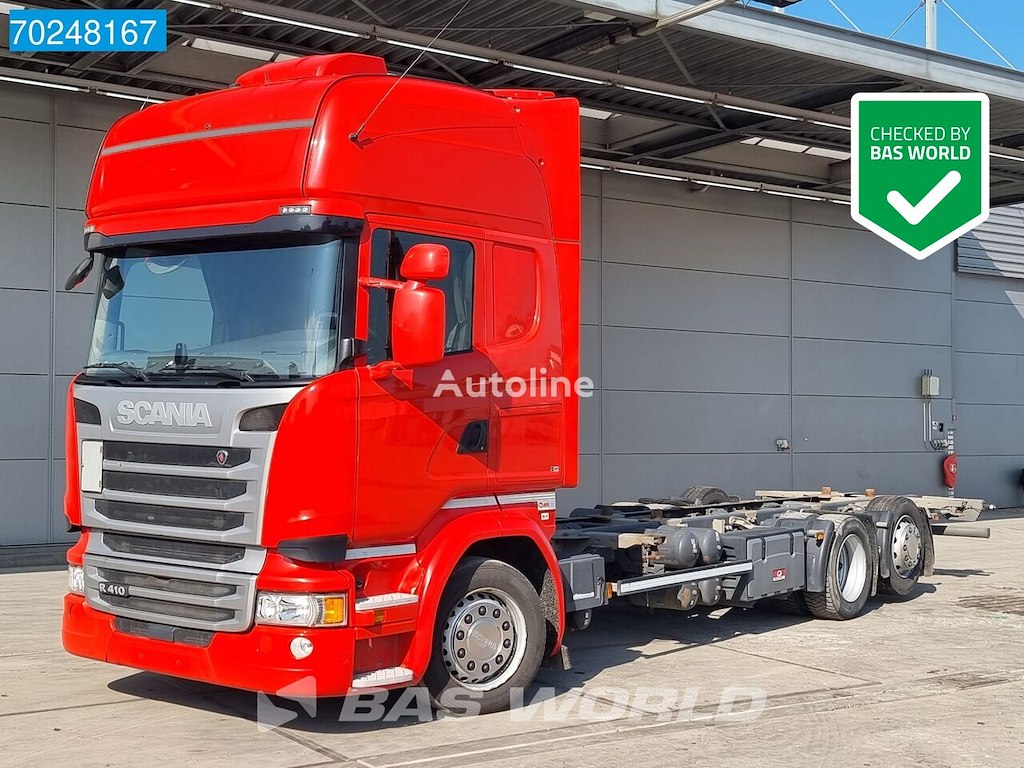 Scania R410 6X2 Retarder CR19T ACC Standklima Liftachse vozilo za prevoz kontejnera