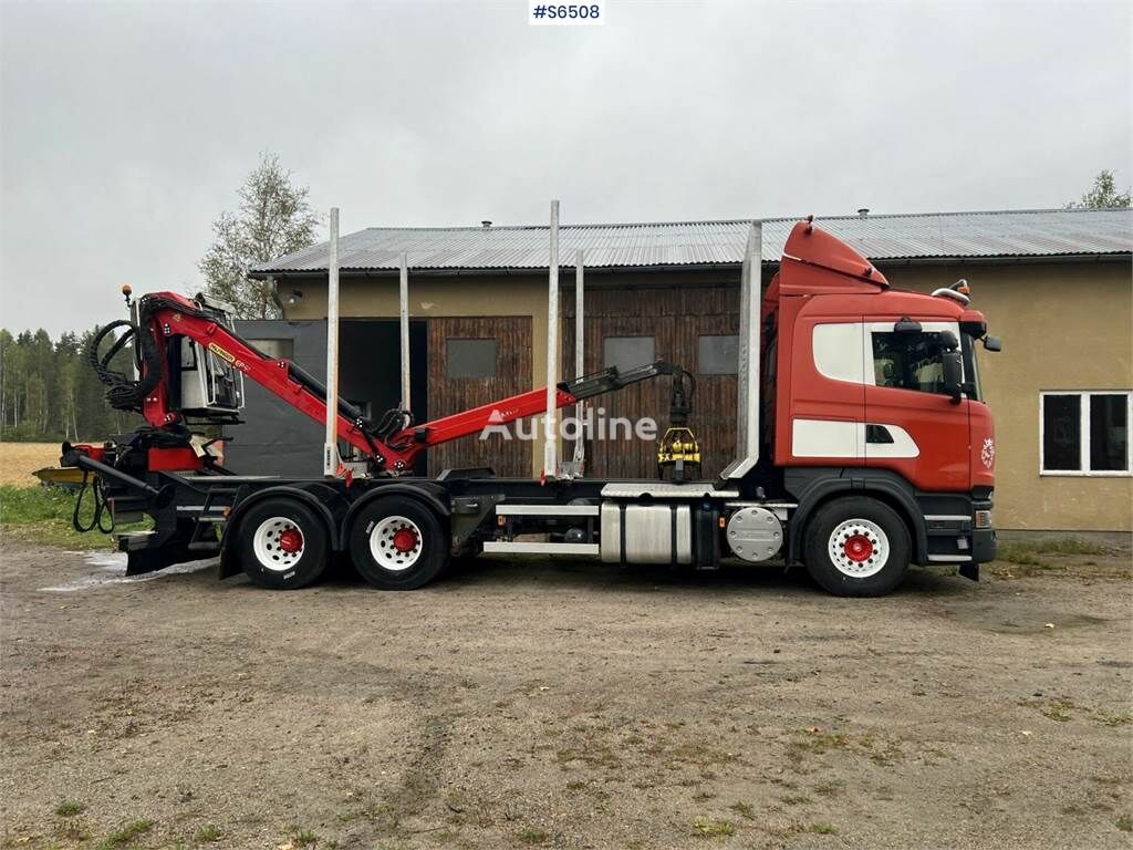 Scania R560 Timber Truck with trailer and crane kamion za prevoz drva