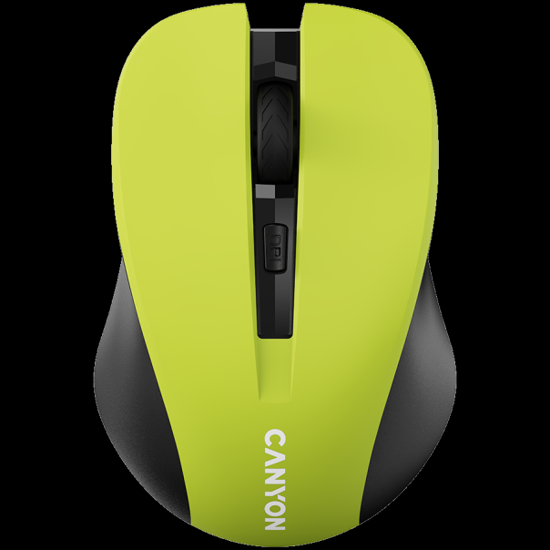 CANYON MW-1, Yellow 2.4GHz wireless optical mouse with 3 buttons, 800/1000/1200 DPI adjustable