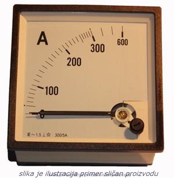 Ampermetar 300600 3005a ac 96x96 uz strujni trafo analogni