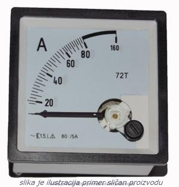 Ampermetar 80160a 805a ac 72x72 50hz uz strujni trafo analogni