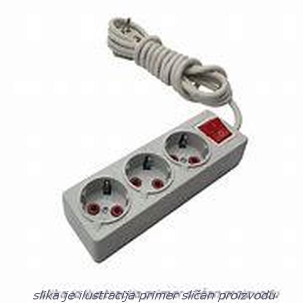 PRODUŽNI KABAL TE 3M5 GNEZDA SA PREKIDAČEM 3X1.5MM2 2212-0094