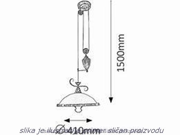 Visilica M10900-1x60w E27 Hrom Sa Šarom Mi