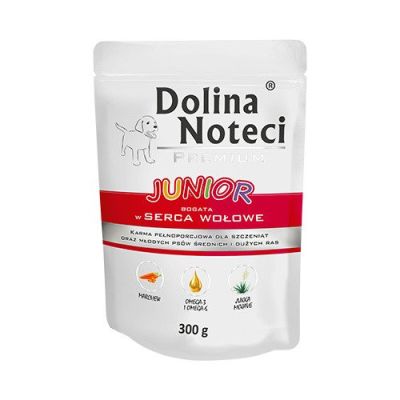 Dolina Noteci Premium Dog Junior Srednje i Velike Rase Goveđa Srca 300g