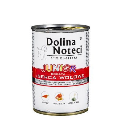 Dolina Noteci Premium Dog Junior Srednje i Velike Rase Goveđa Srca 400g