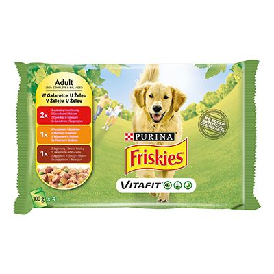 Friskies Dog Govedina, Piletina i Jagnjetina u Želeu 4x100g