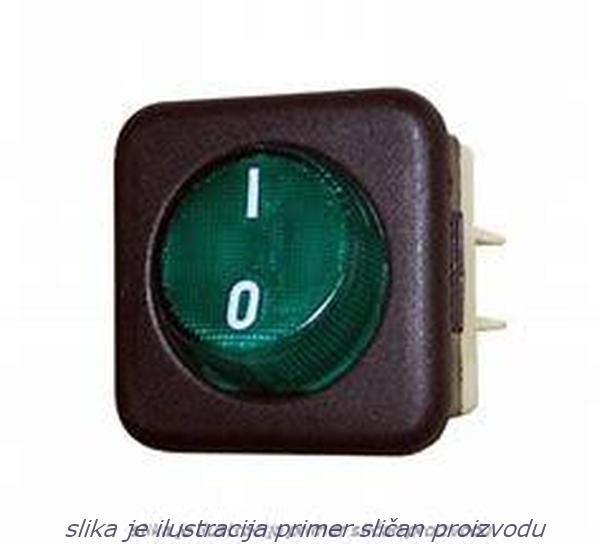 Prekidač kalorifer 0-1 4 izvoda široki crveni 16a 21.8x26mm svetleći