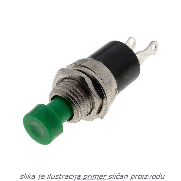 Prekidač taster tasminnoze mini 0.3a 50vdc no okrugli zeleni prekidač