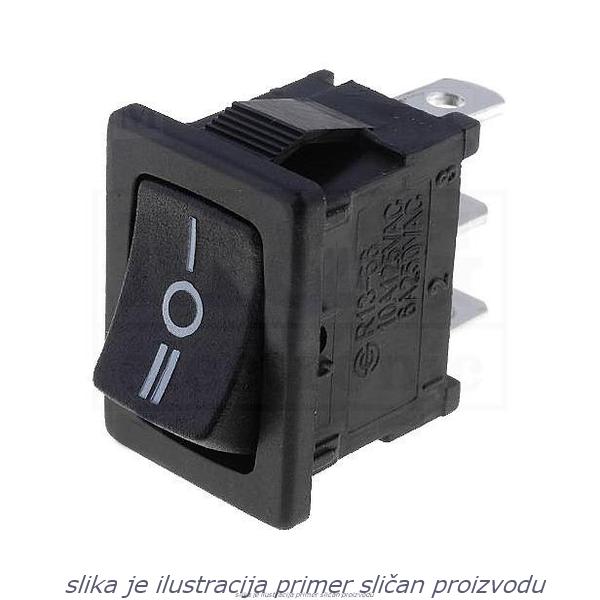 PREKIDAČ TASTER TASUMUIU 6A 250V 10A 12VDC 1-0-2 PRAVOUGAONI CRNI PRE