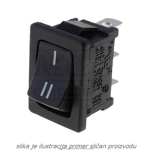 PREKIDAČ TASTER TASUMUU 10A 250V 16A 12VDC 1-2 PRAVOUGAONI CRNI PREKI