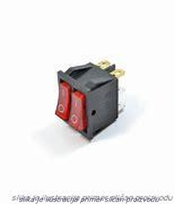 Prekidač Za Kvarcne Peči Dupli 2x3 6 Izvoda Rocker Switch 20x25 30