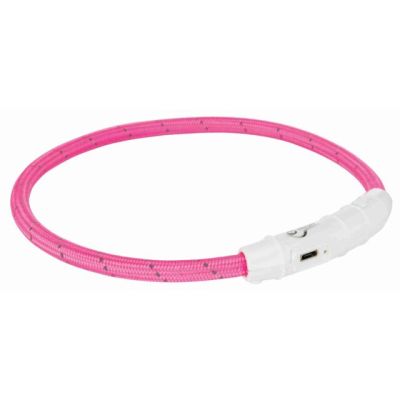 Trixie USB Flash Light Svetleća Ogrlica Pink L-XL 65cm/7mm