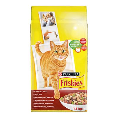 Friskies Cat Govedina, Piletina i Povrće 1,5kg